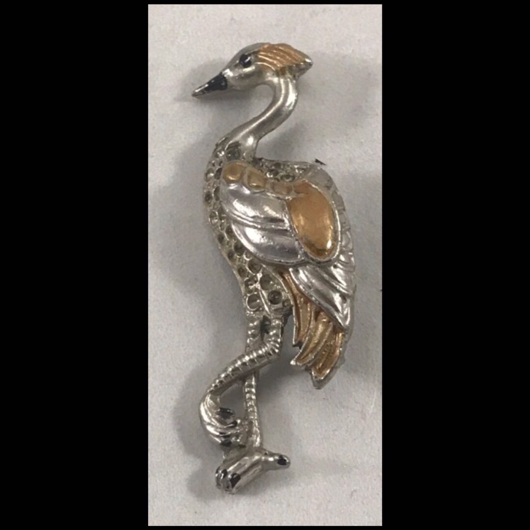 Vintage Crane Pin - Etsy