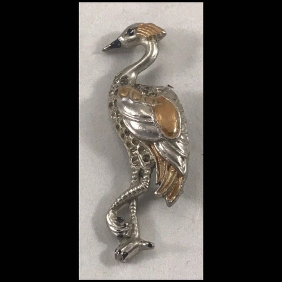 Vintage Crane Pin - Etsy