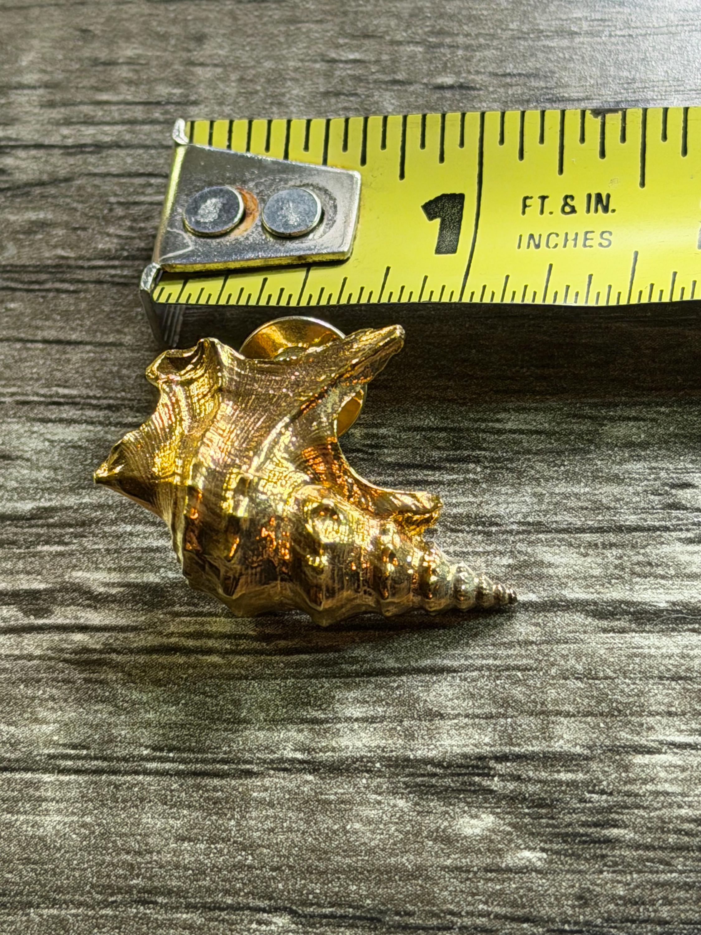 Vintage Gold Tone Metal Conch Sea Shell Brooch - Etsy