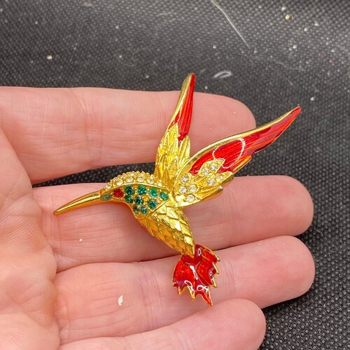 Black Chinned Hummingbird Hard Enamel Pin on Gold Metal - Etsy
