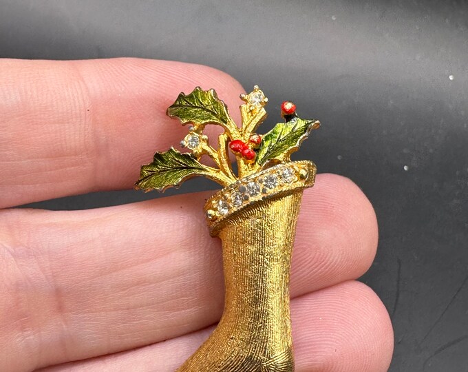 Vintage Christmas Stocking Pin - Etsy
