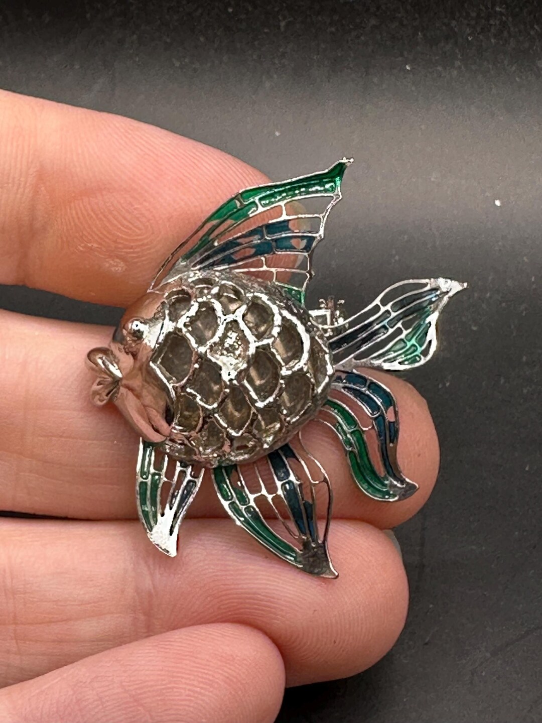 Vintage Enamel Angel Fish Fighting Fish Goldfish Pin - Etsy