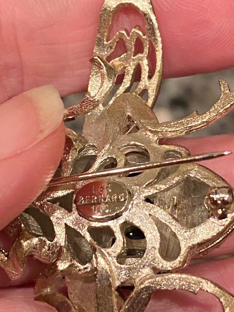 Vintage Les Bernard Bug Bee Fly and Rhinestone Pin Statement - Etsy