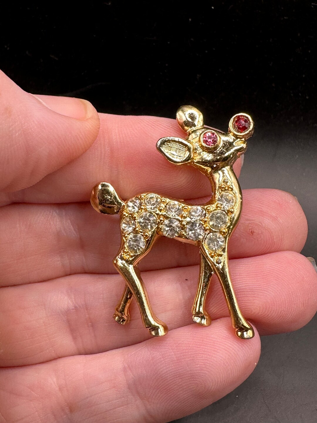 Vintage Rudolph the Red Nosed Reindeer Christmas Pin - Etsy
