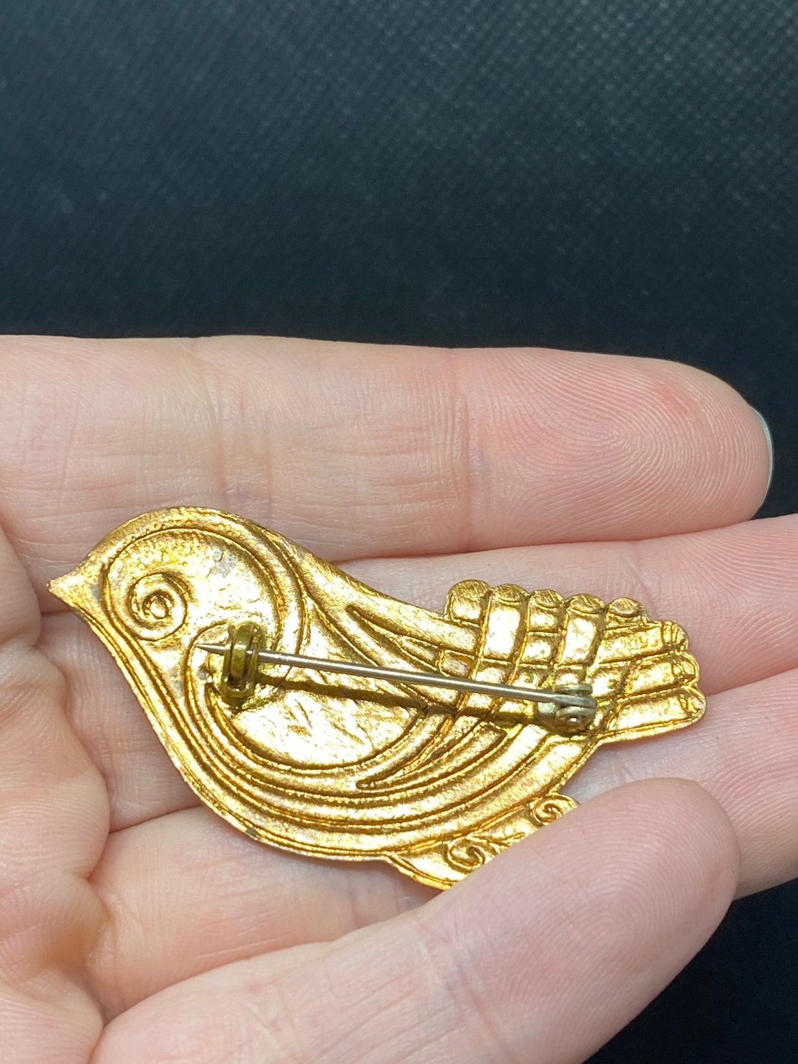 Vintage Enamel Copper Swallow Dove Bird Pin - Etsy