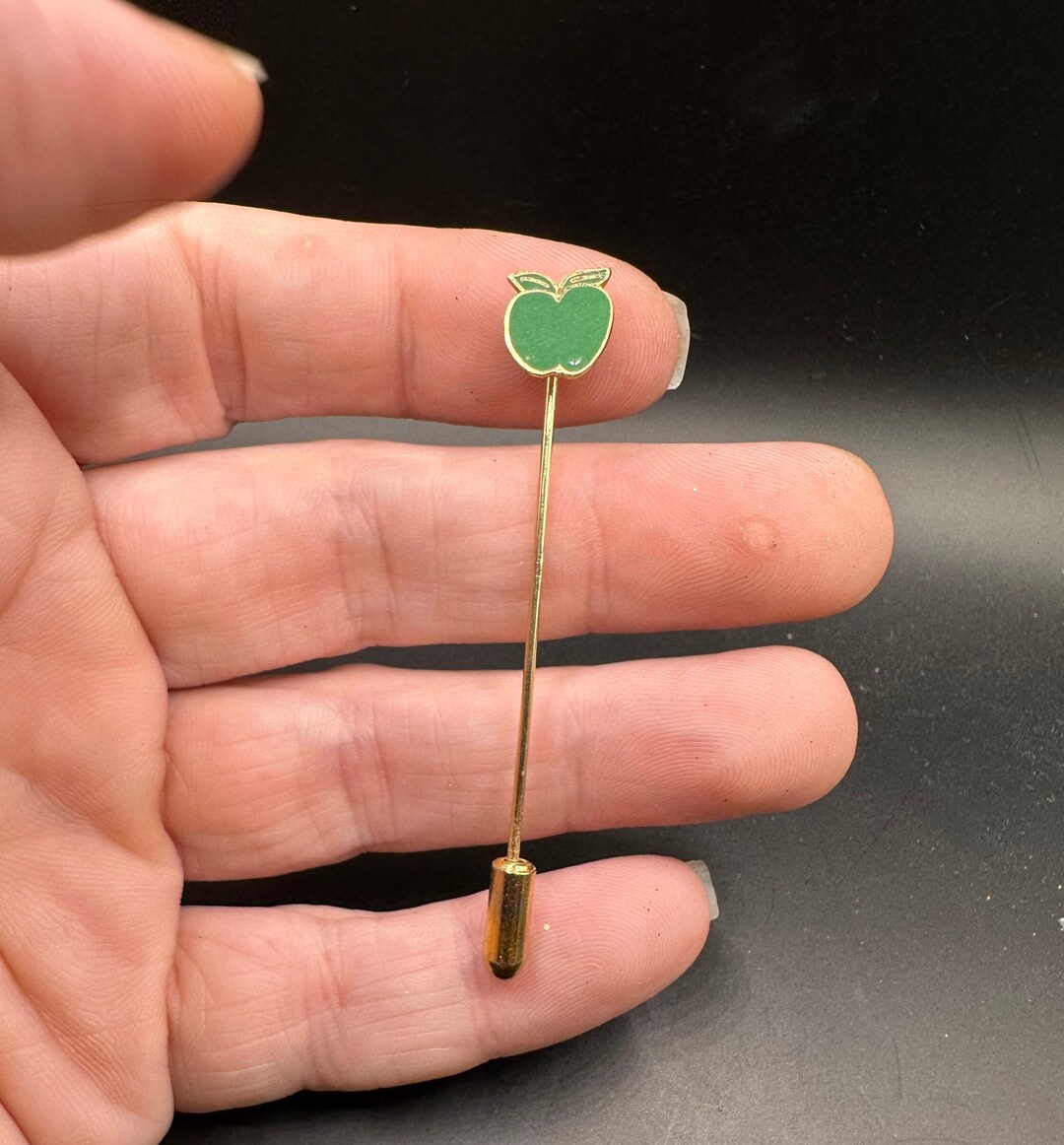 Vintage Small Enamel Apple Fruit Stick Pin - Etsy