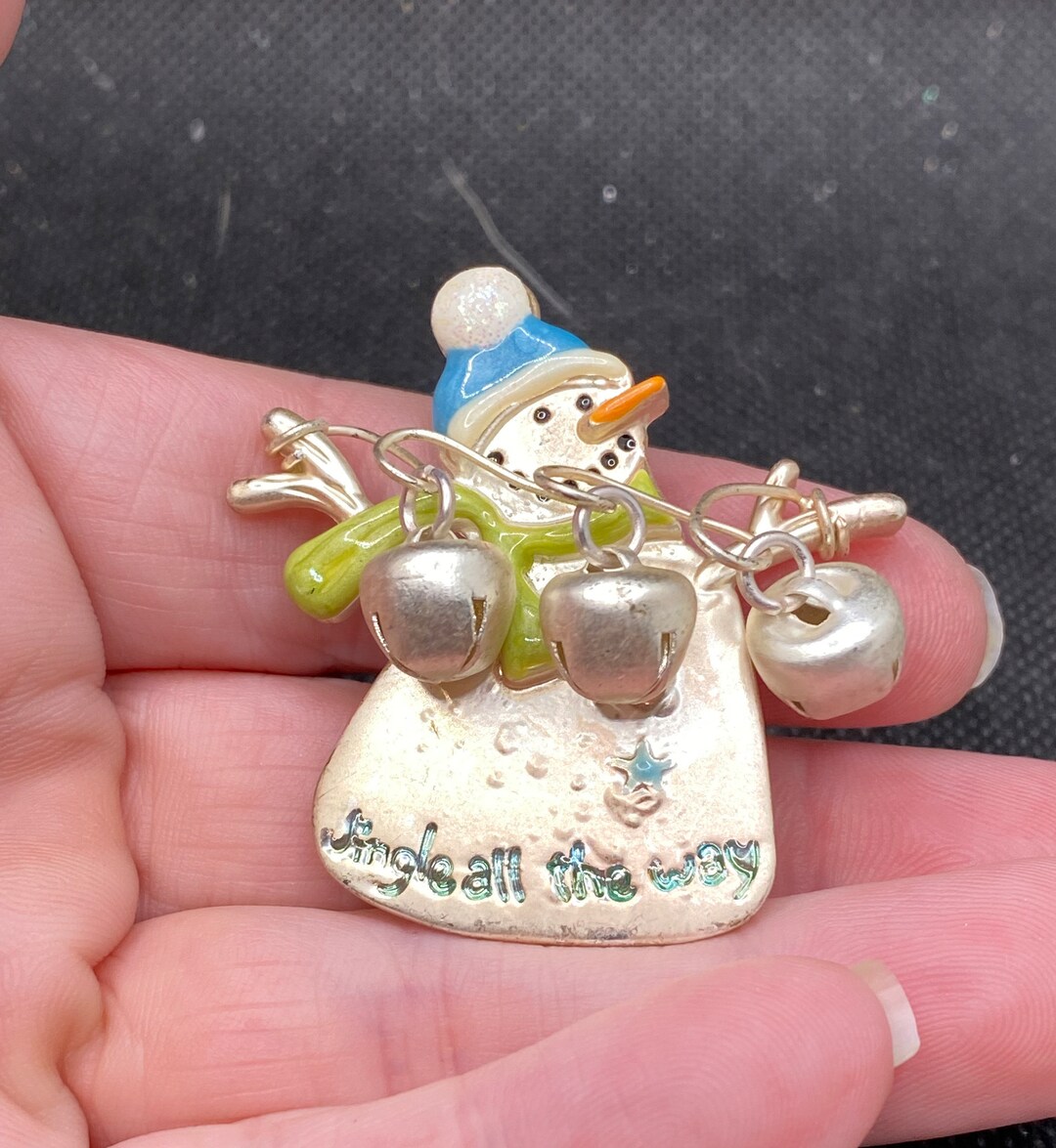 Vintage Frosty the Snowman Christmas Pin Jingle Bells - Etsy