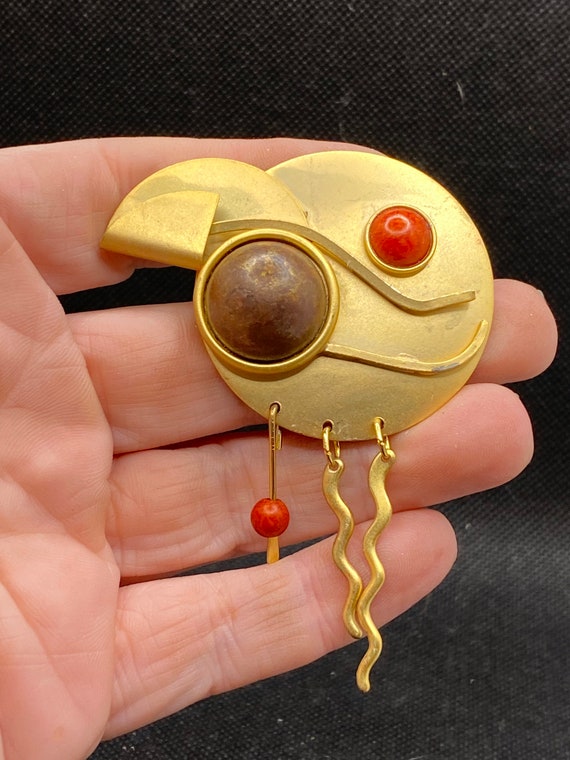 Vintage Modern Abstract Brutalist Pin - Etsy