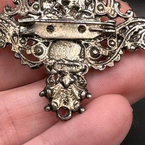 Vintage Renaissance Royal Style Rhinestone Pin or Pendant Made in ...