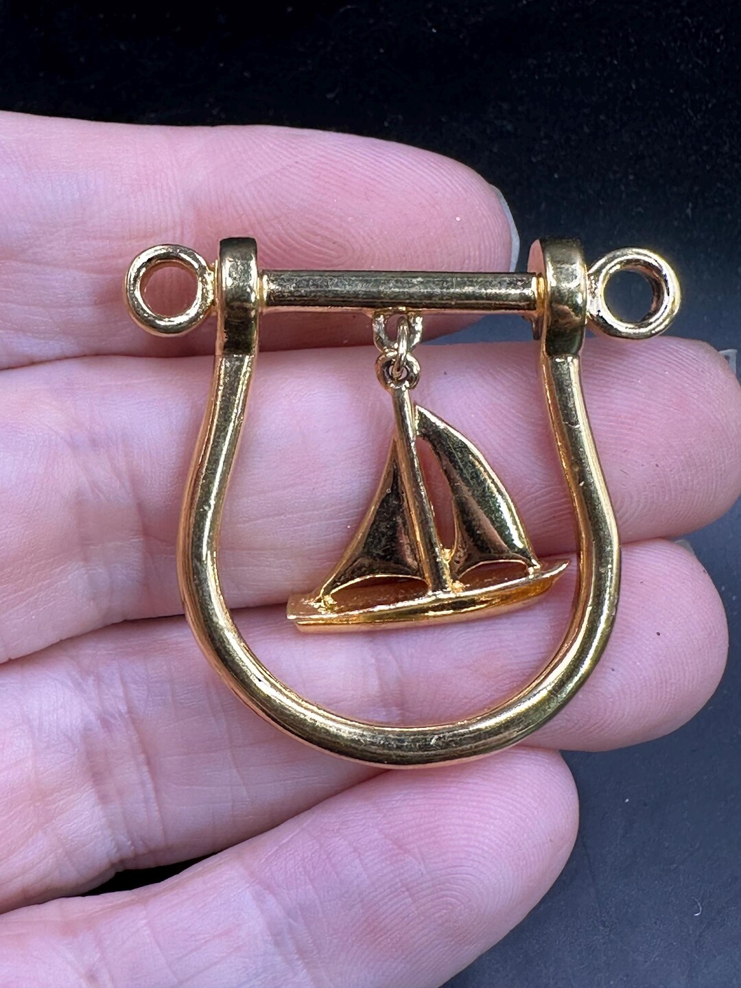 Vintage Trifari Sail Boat Pin Charm Pin - Etsy