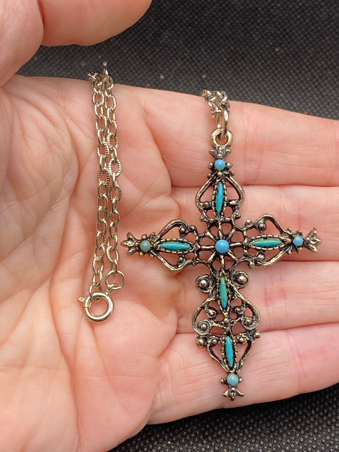 Vintage Cross Necklace - Etsy