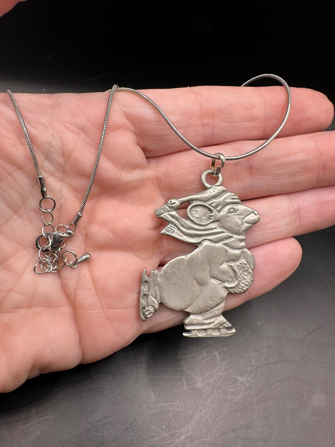Vintage Seagull Pewter Mouse Ice Skating Winter Snow Necklace - Etsy