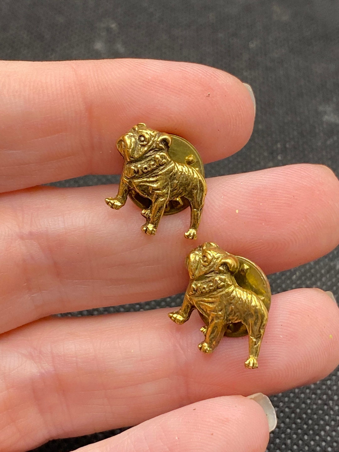 Vintage Pair of Tiny Bulldog Mack Pins - Etsy