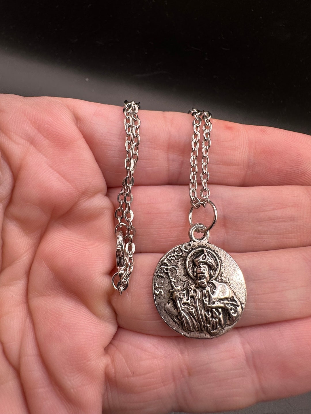 Vintage Religious Necklace With Medal Catholic Saint Patrick - Etsy