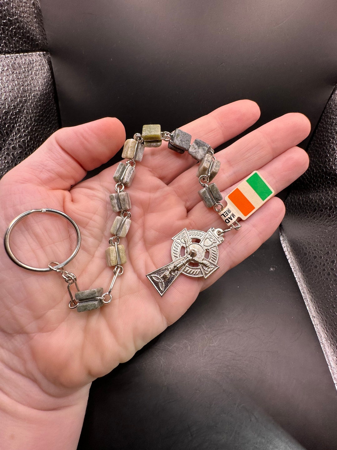 Vintage Celtic Style Cross Irish Four Leaf Clover Keychain - Etsy