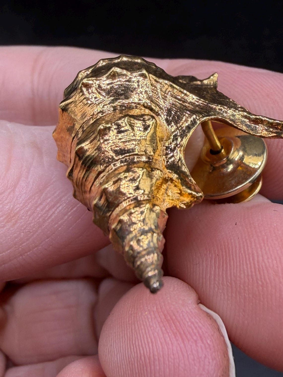 Vintage Gold Tone Metal Conch Sea Shell Brooch - Etsy