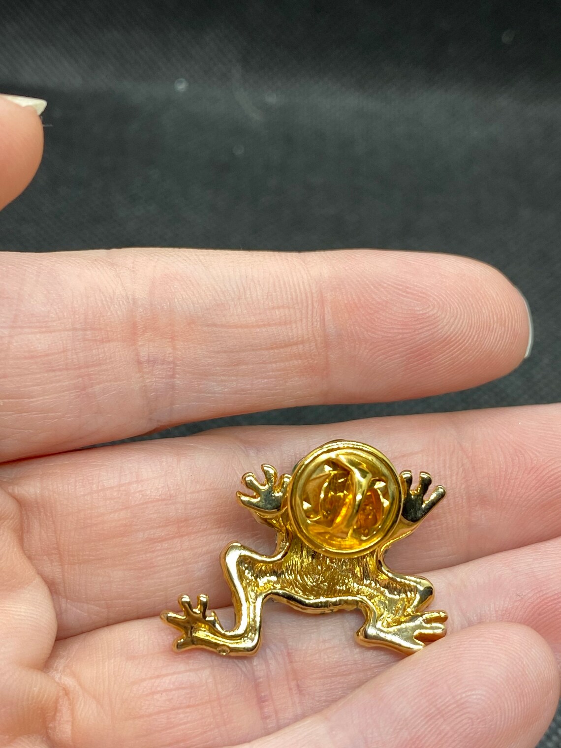 Vintage Enamel Rhinestone Frog Pin - Etsy