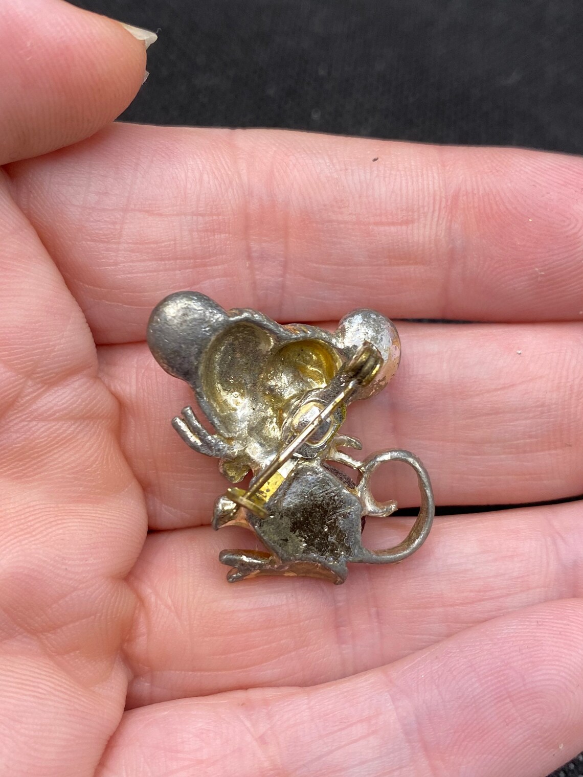 Vintage Winking Mouse Rhinestone Pin - Etsy