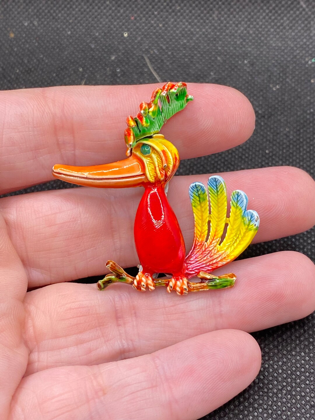 Vintage Enamel Toucan Tropical Bird Pin - Etsy