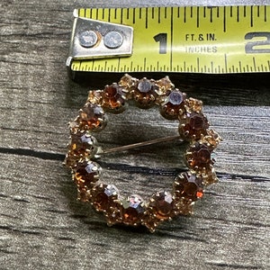 Vintage Circle Rhinestone Pin - Etsy