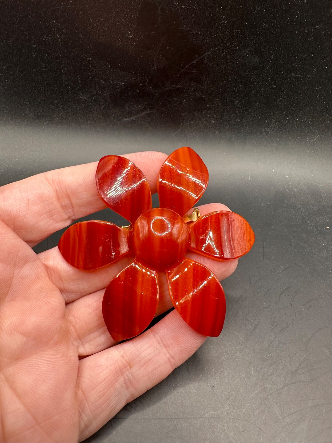 Vintage Resin Plastic Flower Pin - Etsy