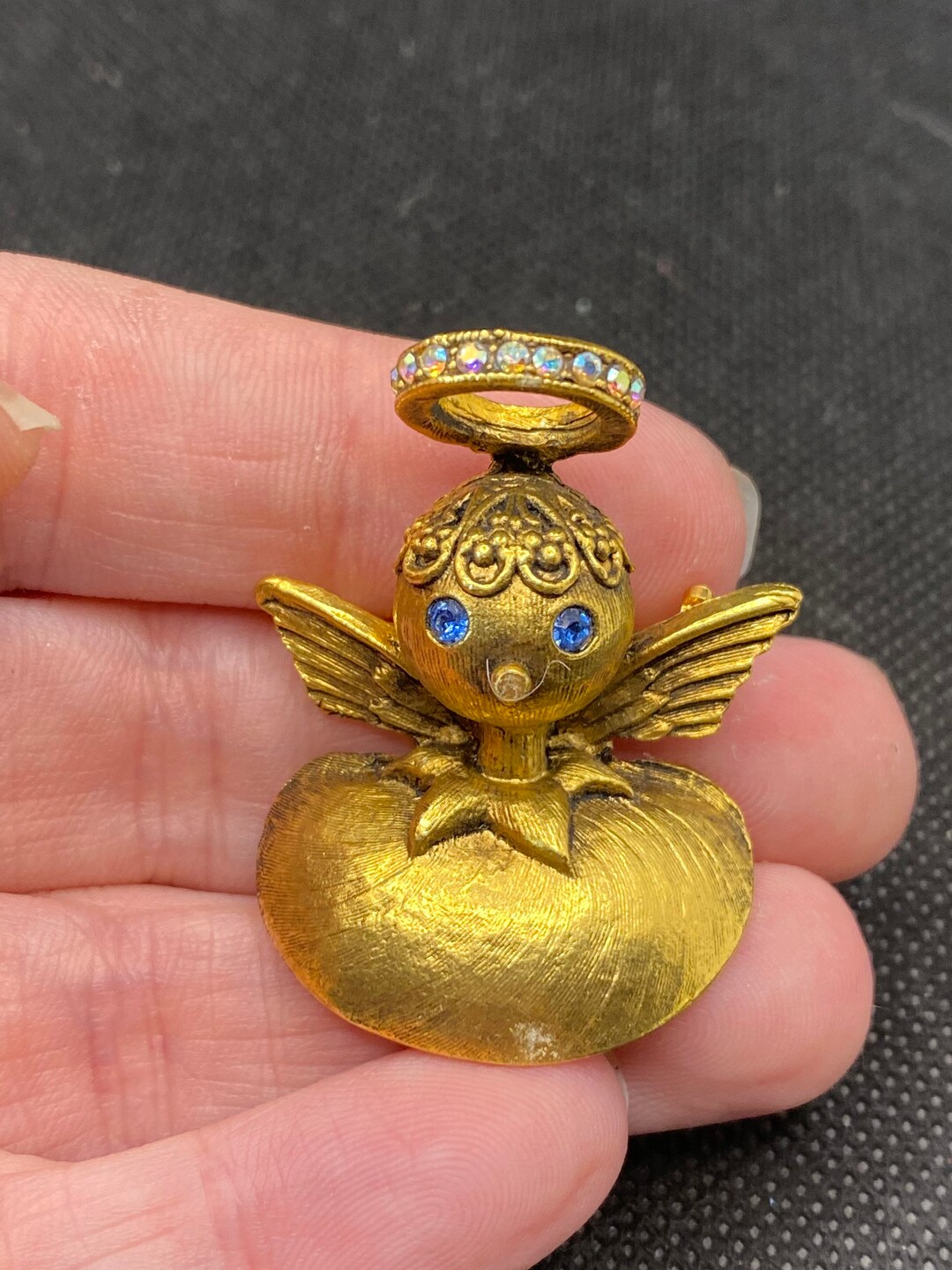 Vintage Christmas Angel on Your Shoulder Pin by Tortolani - Etsy