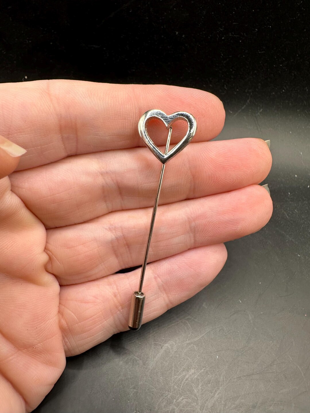 Vintage Heart Stick Pin - Etsy