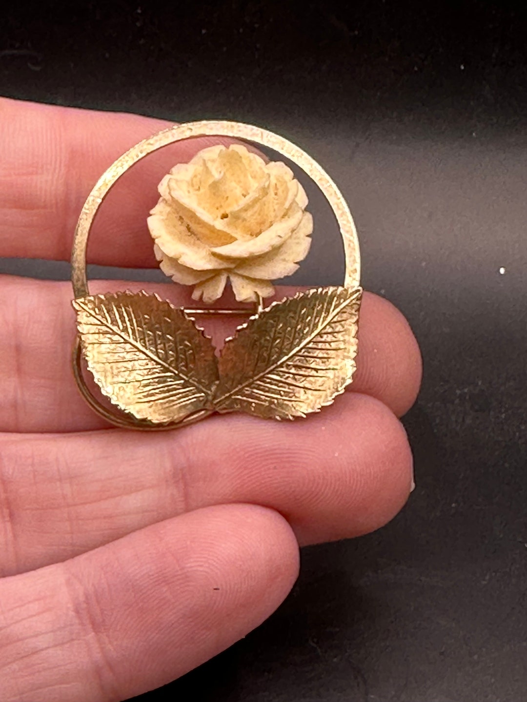 Vintage Art Nouveau Style 12k Gold Filled Flower Peony Pin by Van Lou ...