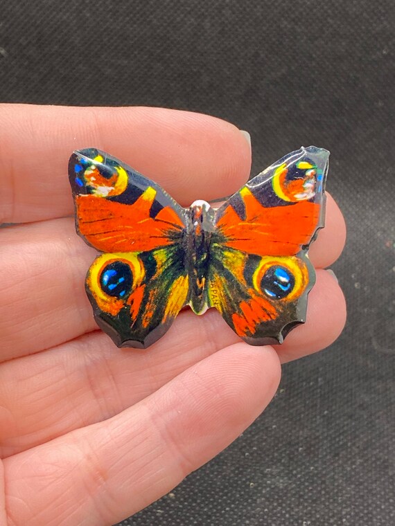 vintage butterfly tin pin - Gem