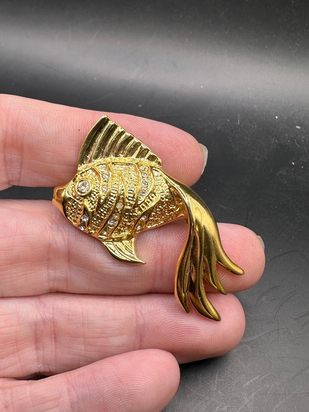 Vintage Angel Fish Fighting Fish Goldfish Pin - Etsy