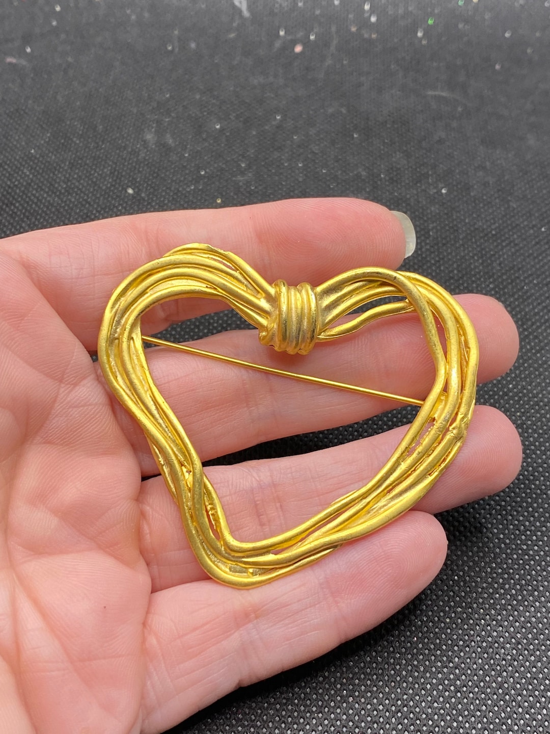 Vintage Heart Pin - Etsy
