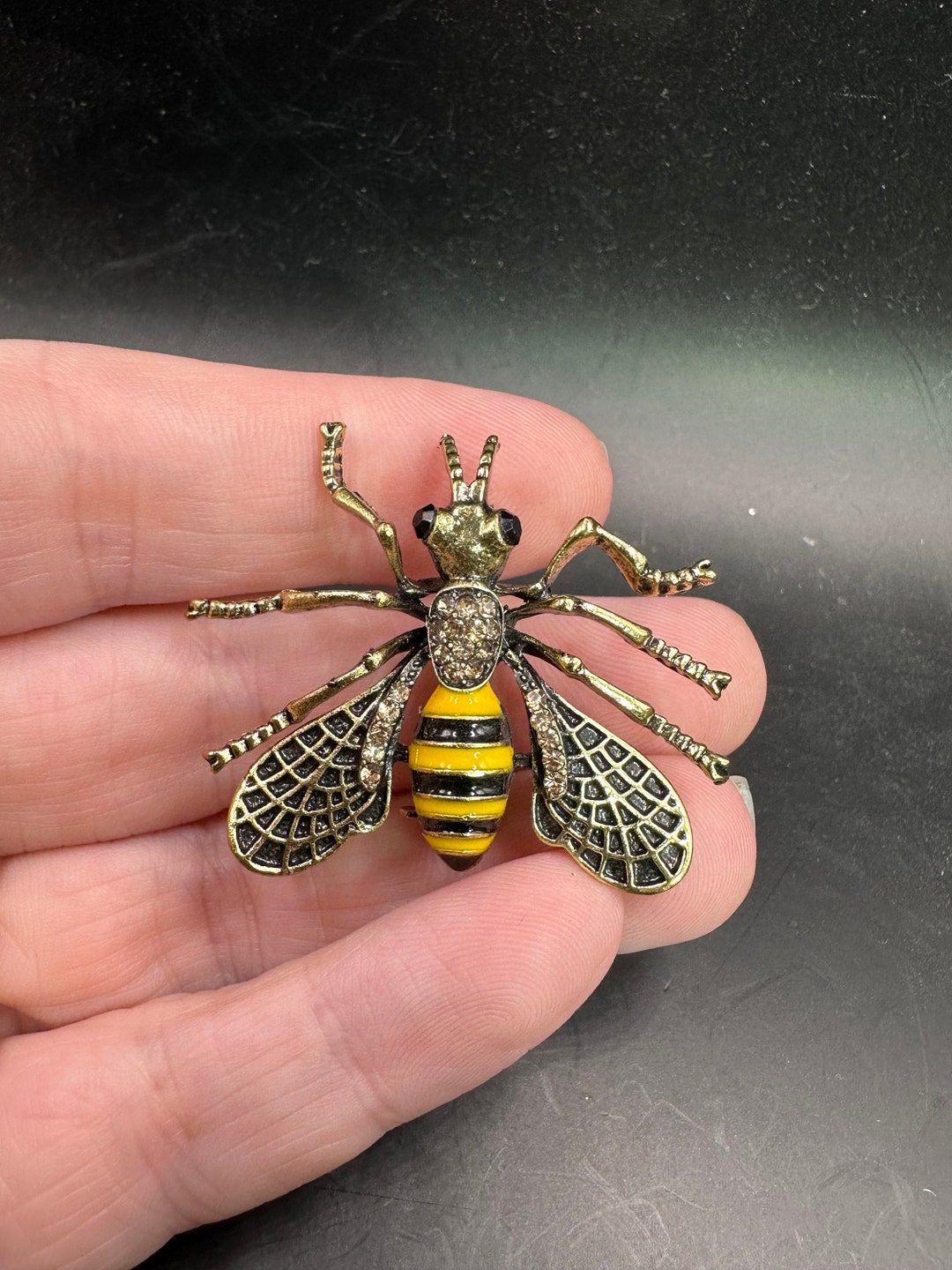 Vintage Enamel Bug Bumblebee Wasp Pin - Etsy