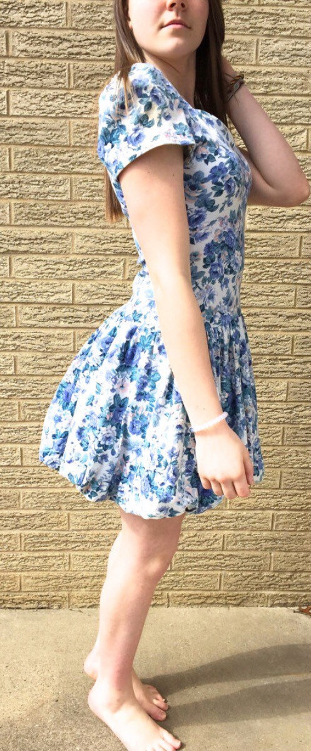 80s Cotton Fitted Waist Mini Dress, 1980s, Small, Medium - Etsy