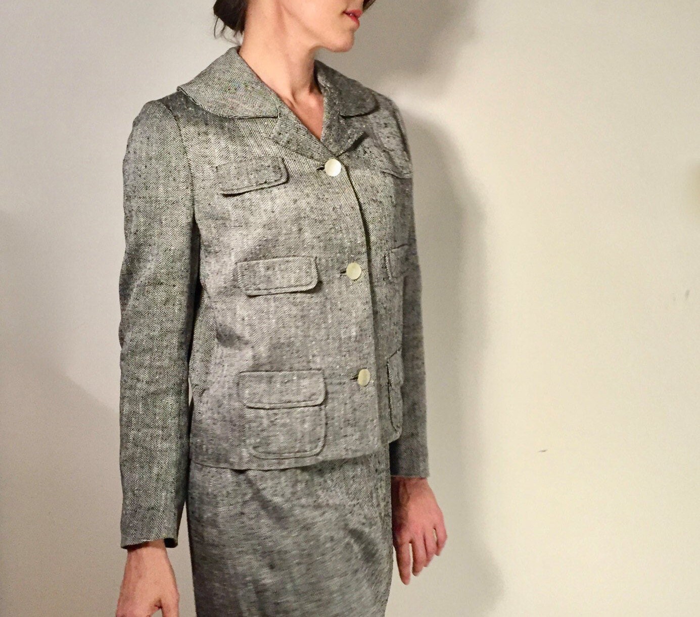 60s Luxe Mod Herringbone, Urban Suburban/ Herringbone Weave, Brushed ...
