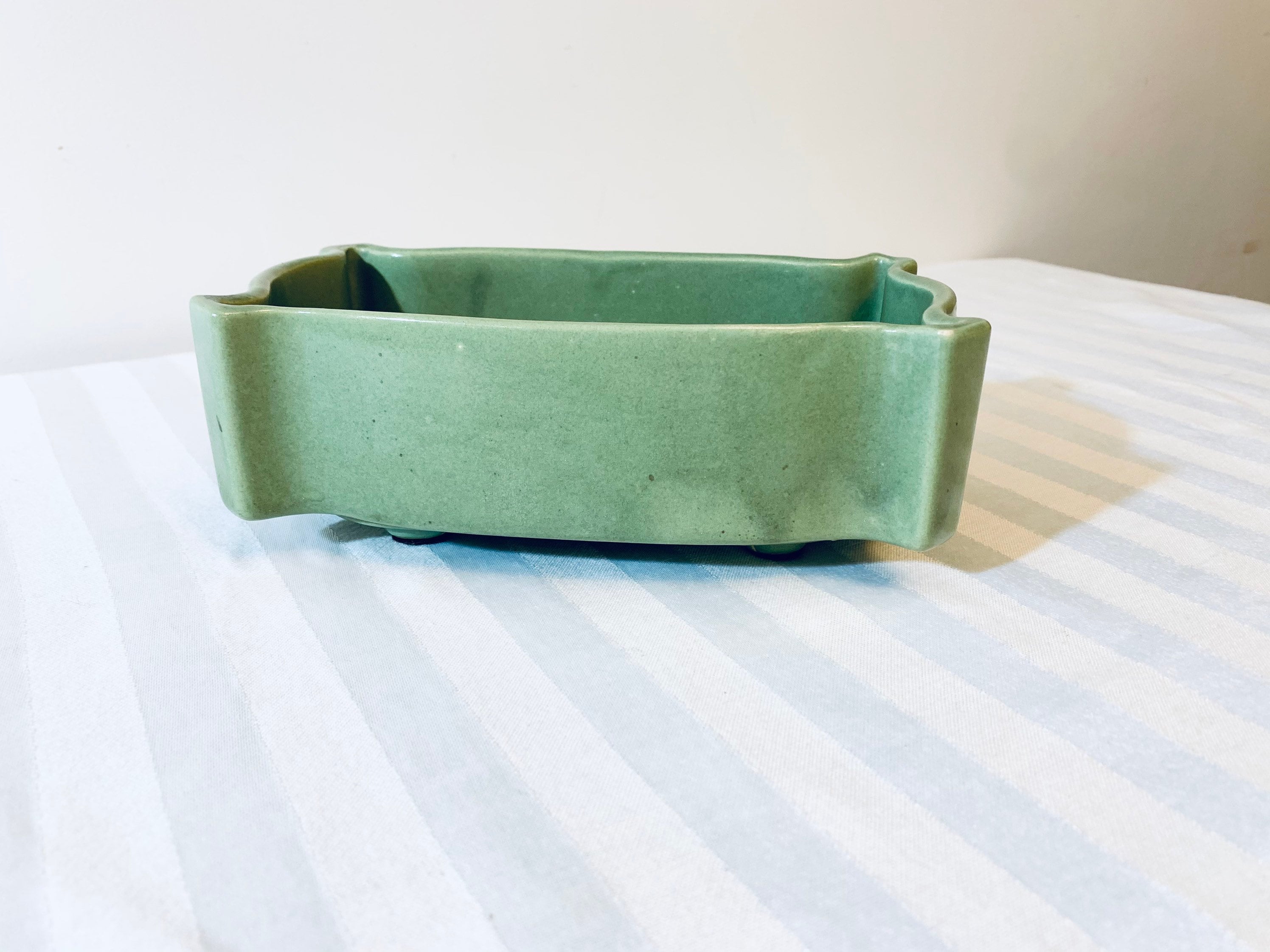50s Window Ledge, Mid-century Modern, Crimped Corner Moss Green Planter ...