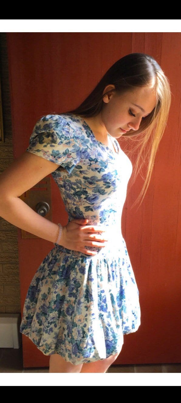 80s Cotton Fitted Waist Mini Dress, 1980s, Small, Medium - Etsy