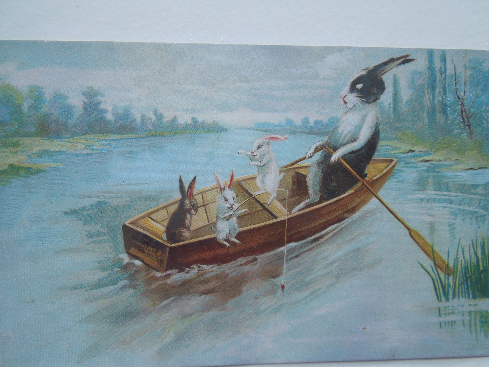 Chromo Image Old Rabbits Fishing Boat Art Nouveau Chro21 - Etsy
