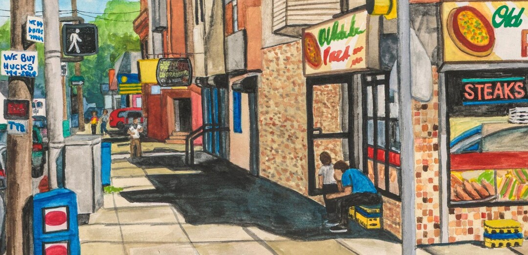 Philly Art Print - 6x12 Inch - "old English" - Etsy