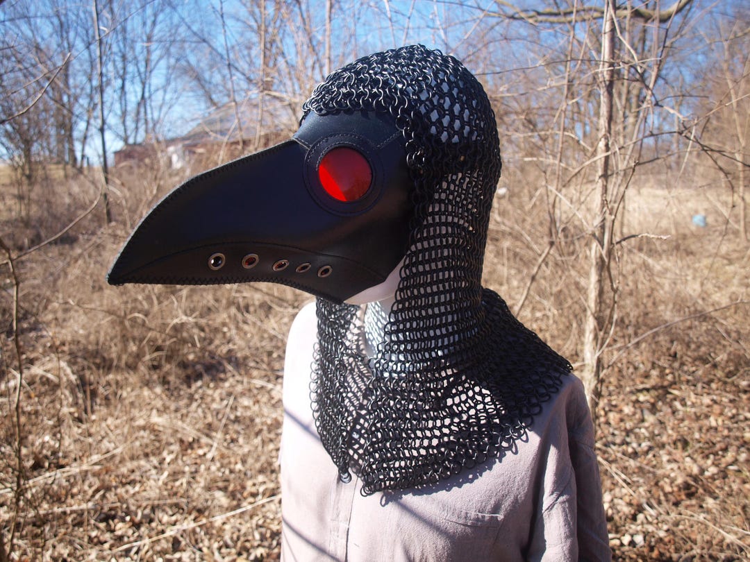 Plague Mask With Black Chainmail Cowl - Etsy