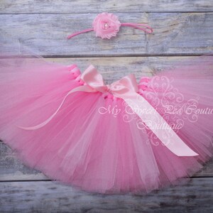 Light Pink & Shocking Pink Tutu and Headband Set- Tutu- Princess- 1st Birthday Tutu- Cake Smash ...
