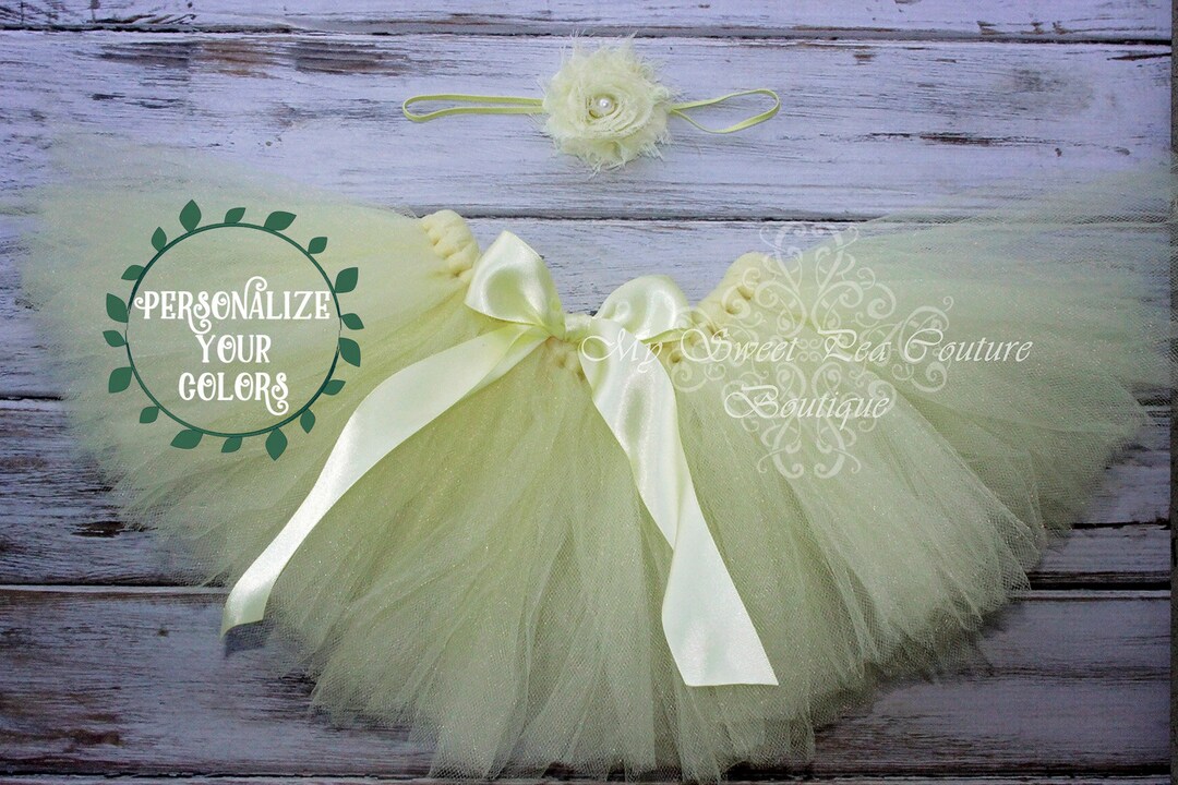 Light Yellow Tutu & Headband Set- Tutu- Princess Tutu- Baby Tutu- 1st ...