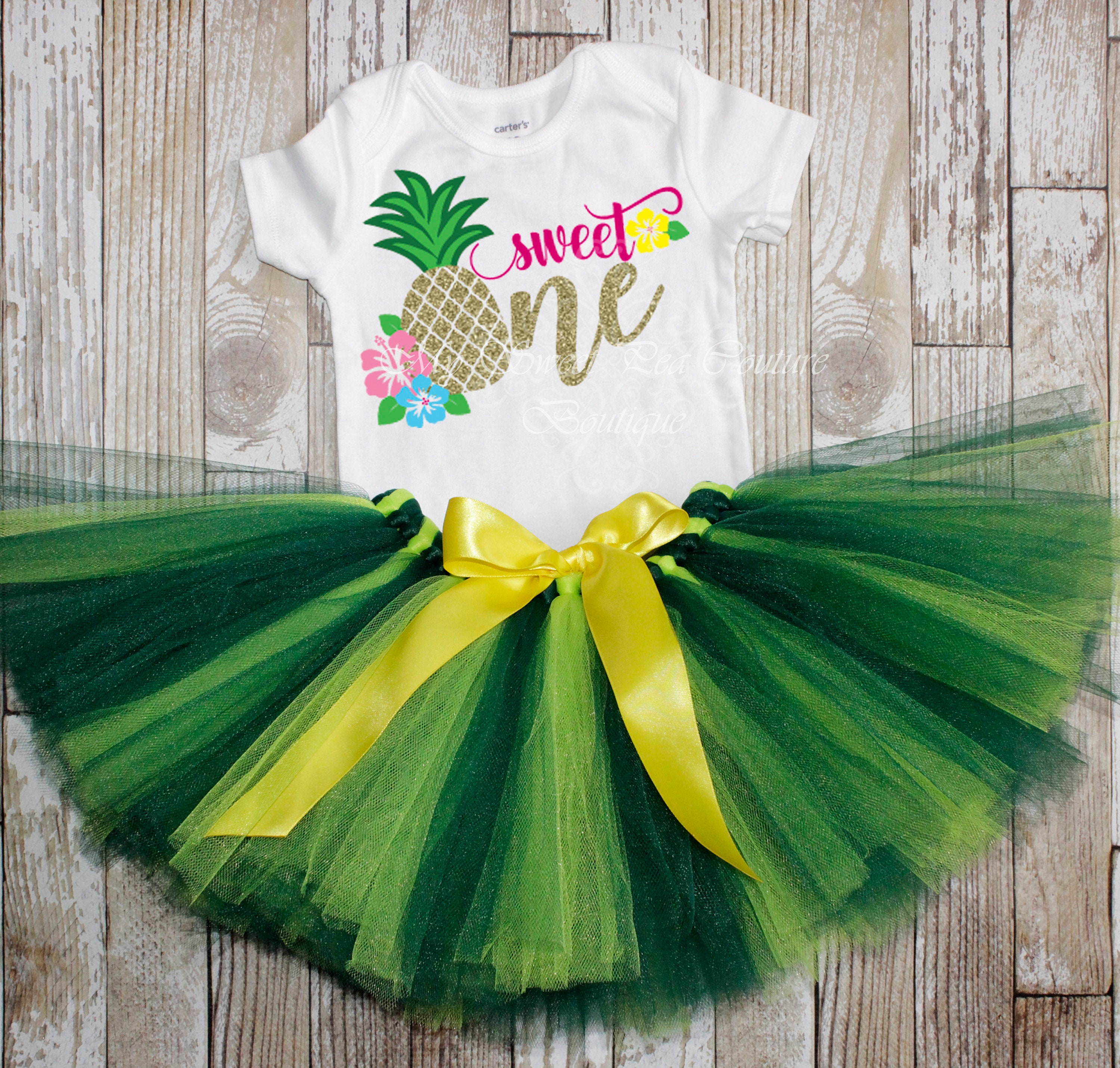 Luau First Birthday Outfit, Pineapple First Birthday, Sweet One ...