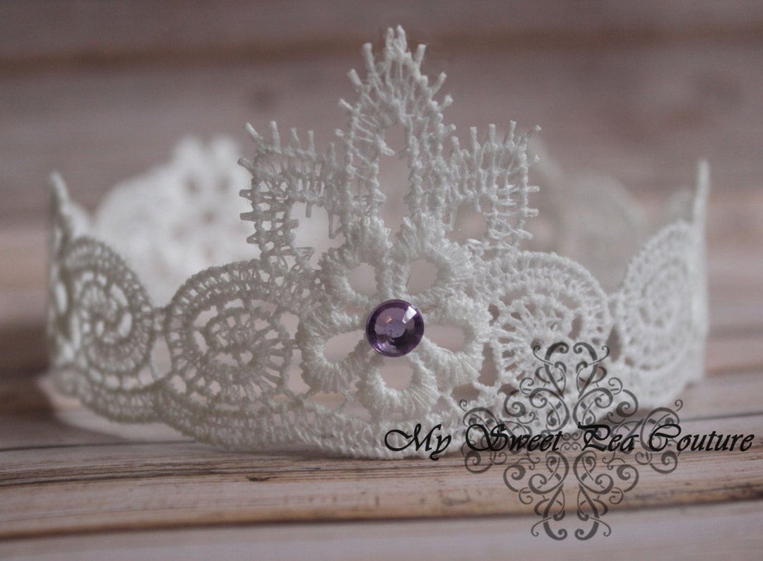 Bohemian Princess Lace Crown: Newborn Photo Prop Newborn Crown White ...