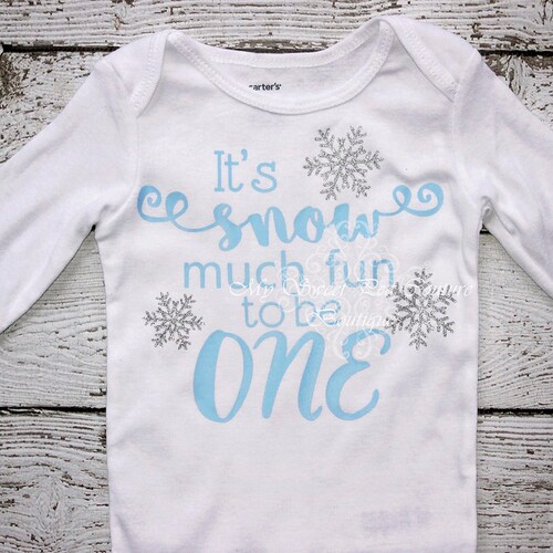Blue Snow Much Fun to Be One Sign Boy Winter Onederland - Etsy