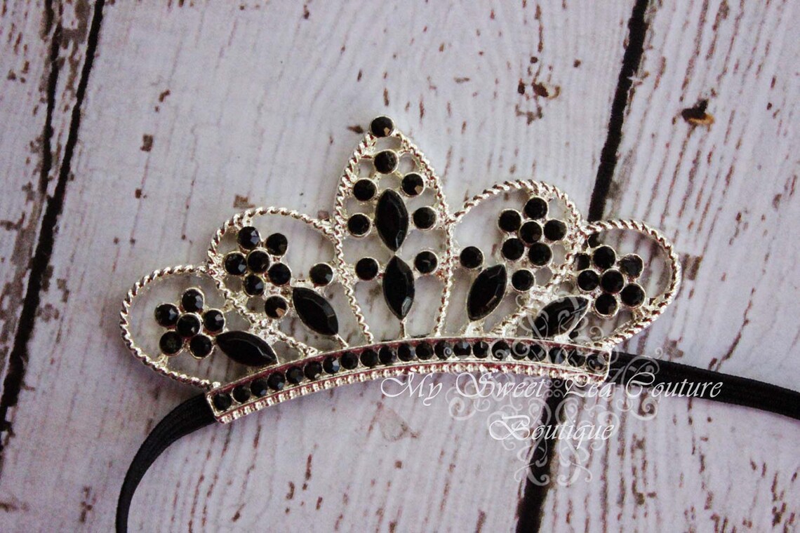 Black Rhinestone Tiara Headband Mini Tiara Mini Crown - Etsy