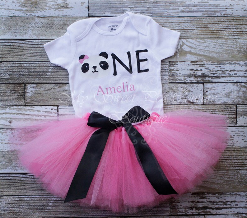Panda First Birthday Outfit Tutu Outfit Cake Smash Outfit - Etsy