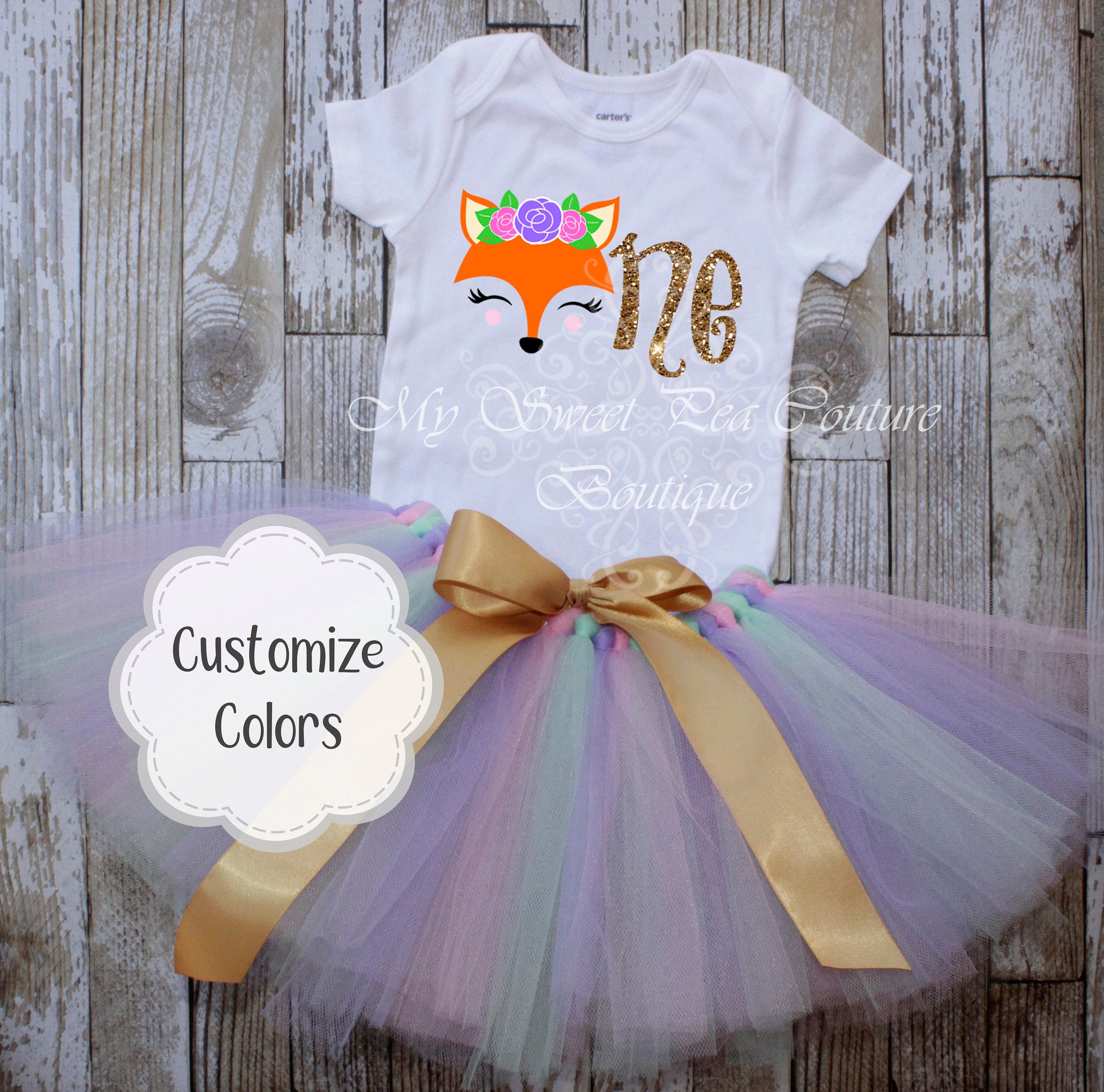 Wild One Fox First Birthday Tutu Outfit Cake Smash Outfit 1st | Etsy