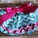 Hot Pink & Teal Chevron Satin Ruffle Bloomer Set Headband and Bloomers ...