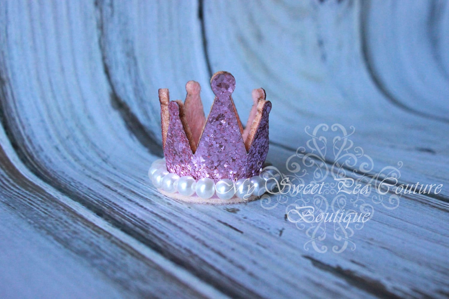 Shades of Pink Sequin & Pearl Crown Mini Tiara Mini Crown | Etsy