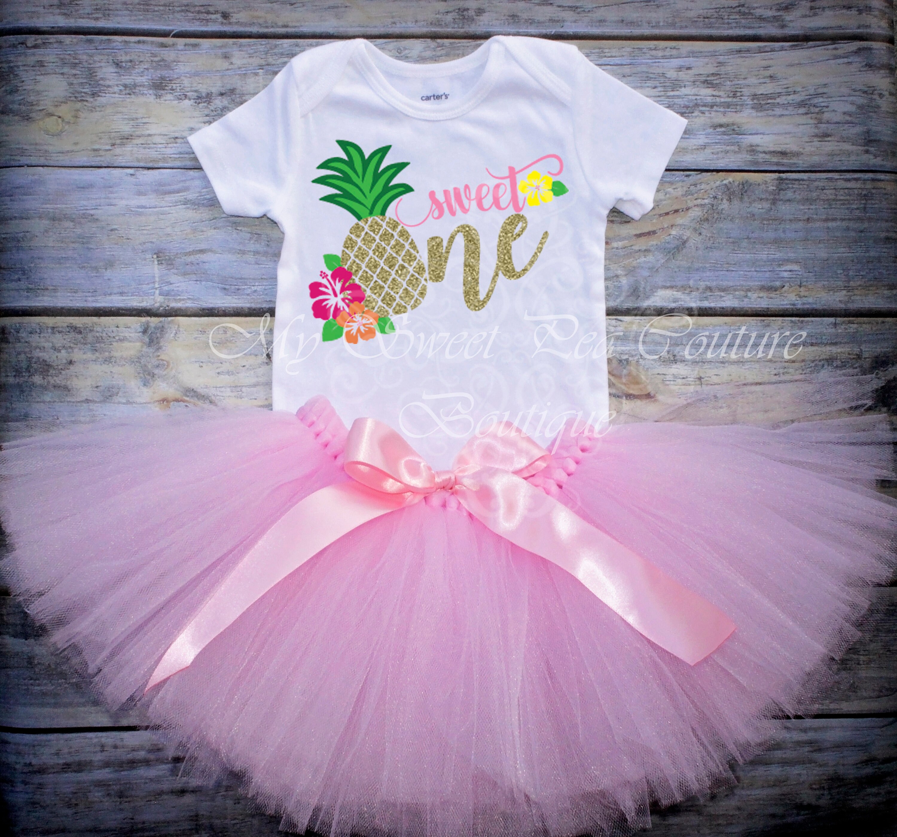 Luau First Birthday Outfit, Pineapple First Birthday, Sweet One ...